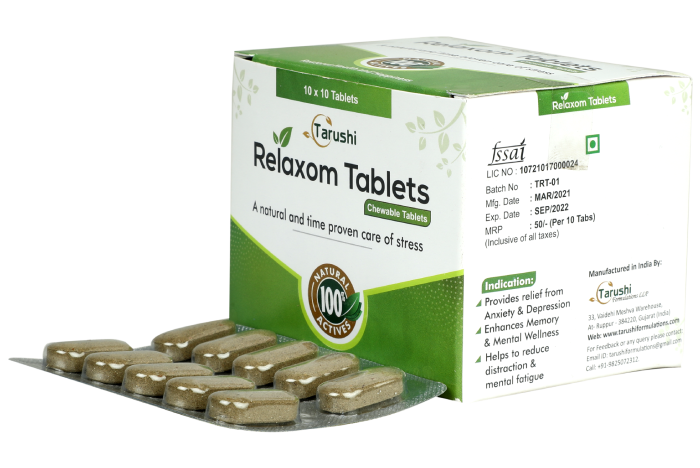 Relaxom tablets - TARUSHI FORMULATIONS LLP